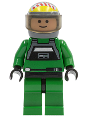 LEGO Rebel Pilot A-wing - Light Nougat Head, Trans-Black Visor, Green ...